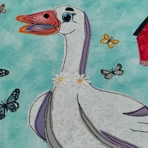 Goose Applique Pattern Gerri the Gracious Flying Farm Bird Scrap Buster ...