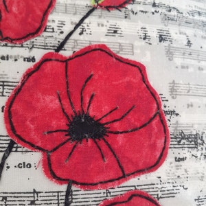 Poppy Applique Pattern Wild Botanic Red Flowers Remembrance Day Scrap ...