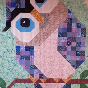 Owl Quilt Patchwork Pattern: Olivia the Quirky Bird (digital Download ...
