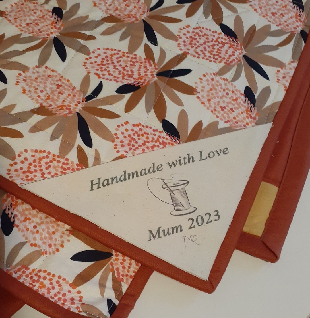 Quilt Labels Zwei Große Bedruckte Stoff Dreieck Ecke Personalisierte ...