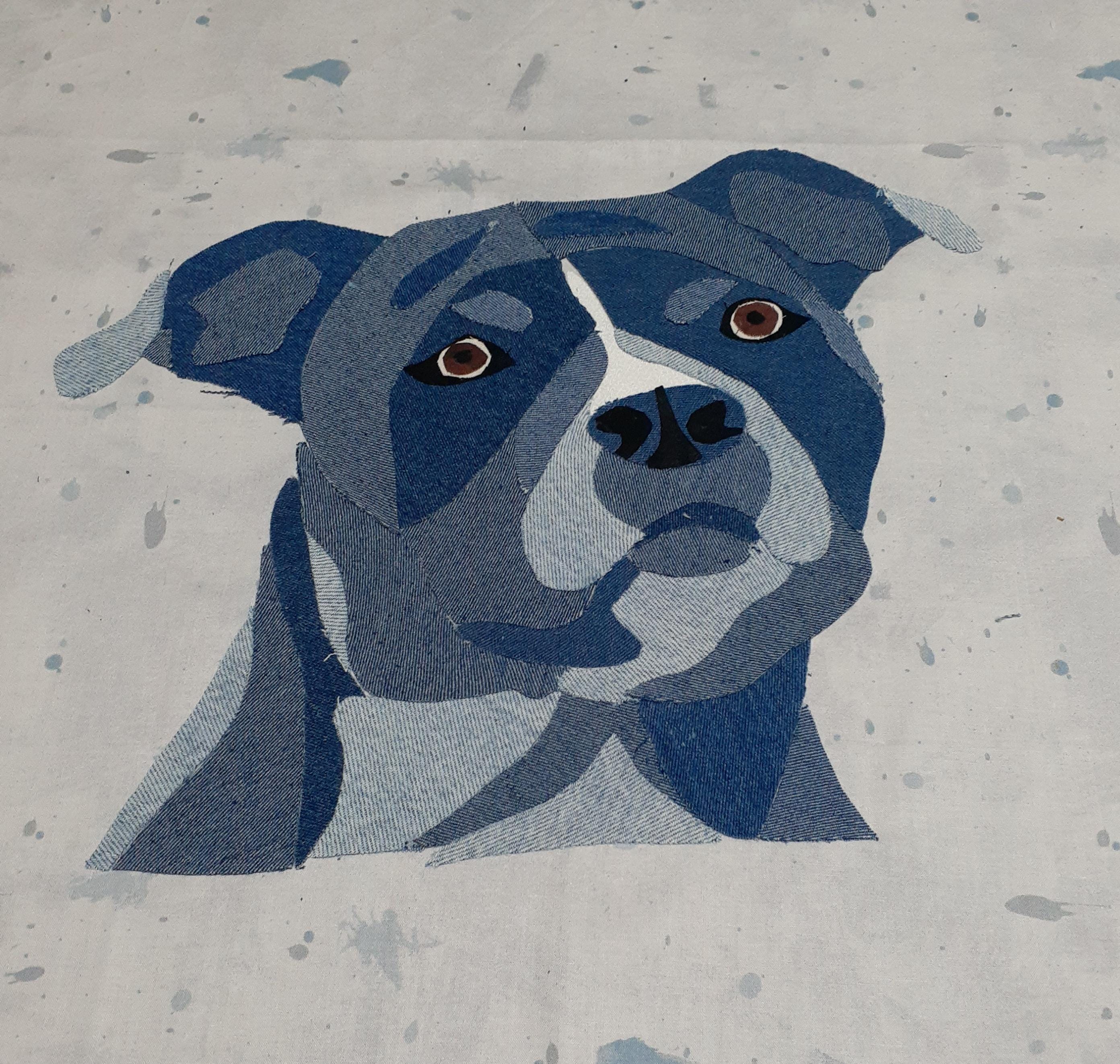 Staffy Applique Pattern: Scrappy Staffordshire Bull Terrier (digital ...