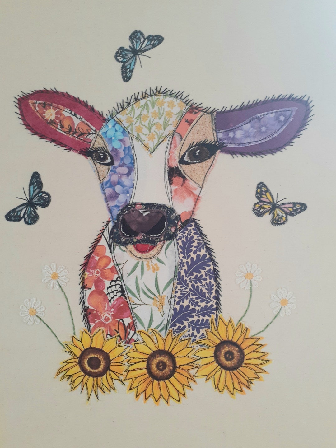 Cow Applique Pattern Poppy the Curious Little Calf Scrap Buster Quilt ...