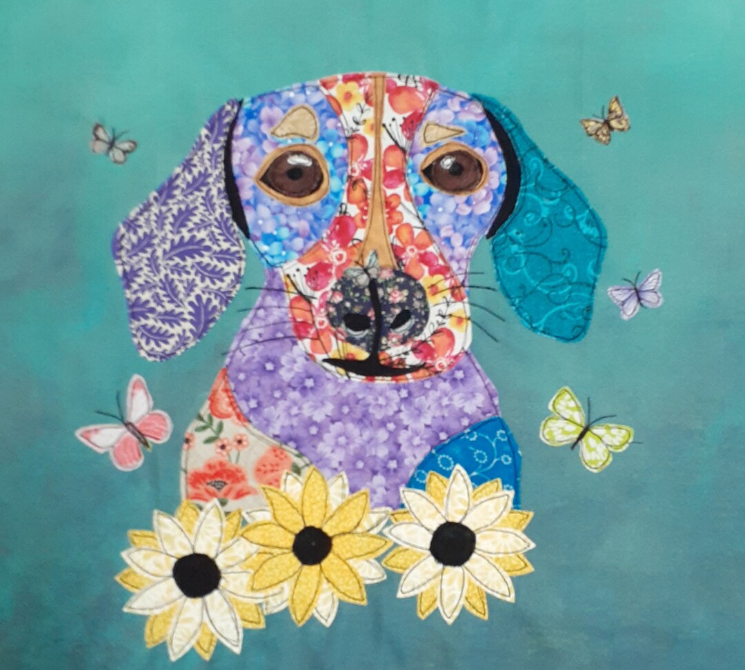 Dachshund Applique Pattern Gary Delightful Scrappy Doxie Dog Craft ...