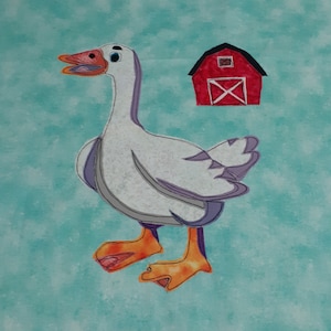 Goose Applique Pattern Gerri the Gracious Flying Farm Bird Scrap Buster ...