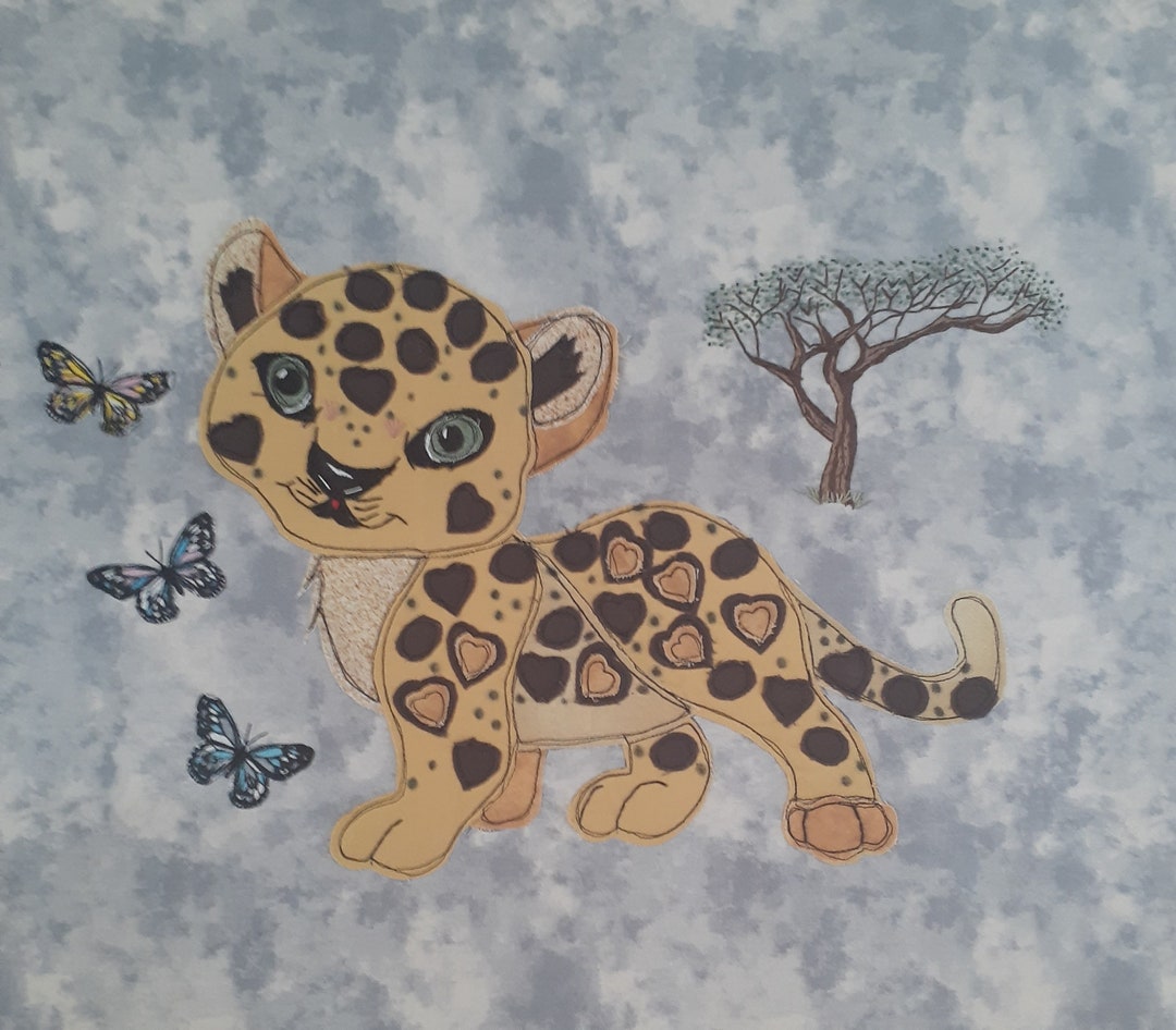 Leopard Applique Pattern Lenni the Lovely Spotted Baby Cub Scrap Buster ...