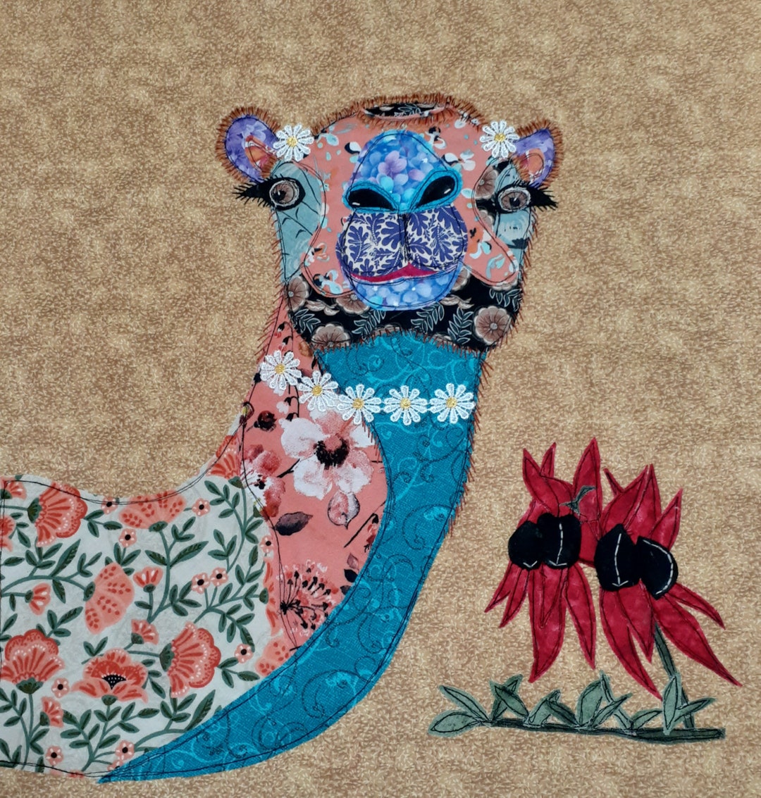 Camel Applique Pattern Camilla a Cute Curious Animal Scrap Buster Quilt ...