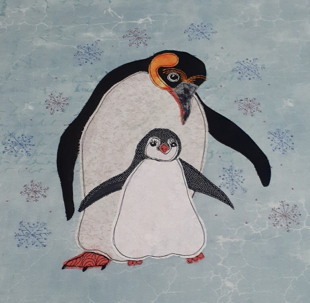 Penguin Applique Pattern: Playful Aquatic Birds Quilt Block (PDF ...