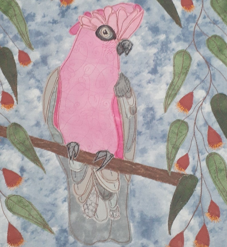 Galah Applique Pattern: Australian Native Bird Quilt Block (digital ...