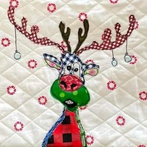 Reindeer Applique Pattern: Christmas Quilt Block (PDF Pattern) - Etsy