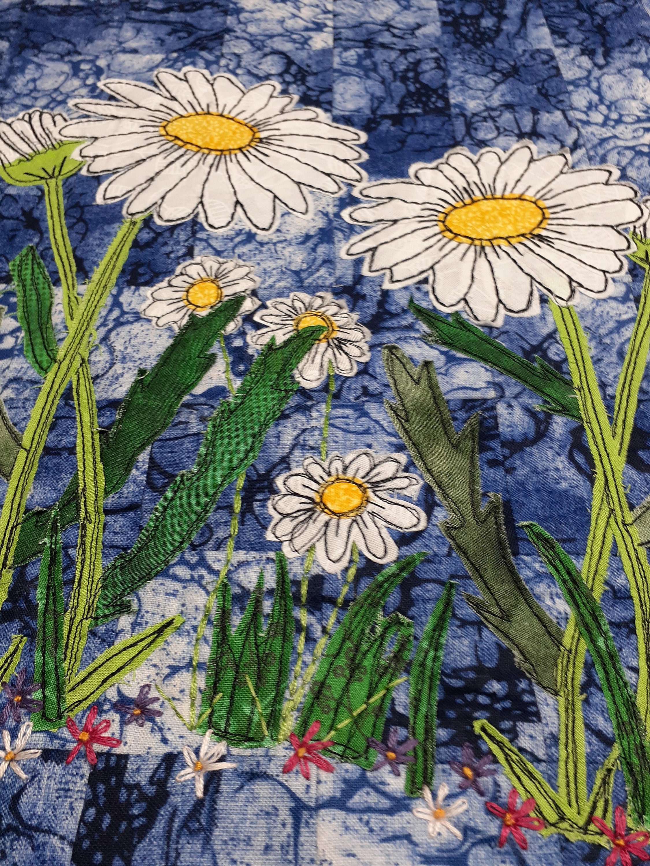 Daisy Applique Quilt Block Pattern: Botanical Fabric Art (PDF Pattern ...