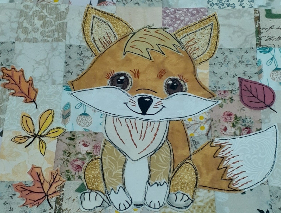 Fox Applique Pattern Phoebe the Fluffy Little Baby Vixen Scrap Buster ...