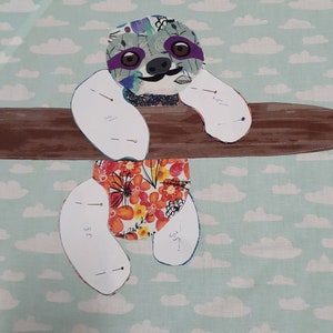 Sloth Applique Pattern Sally the Sweet Creature Scrap Buster Quilt ...