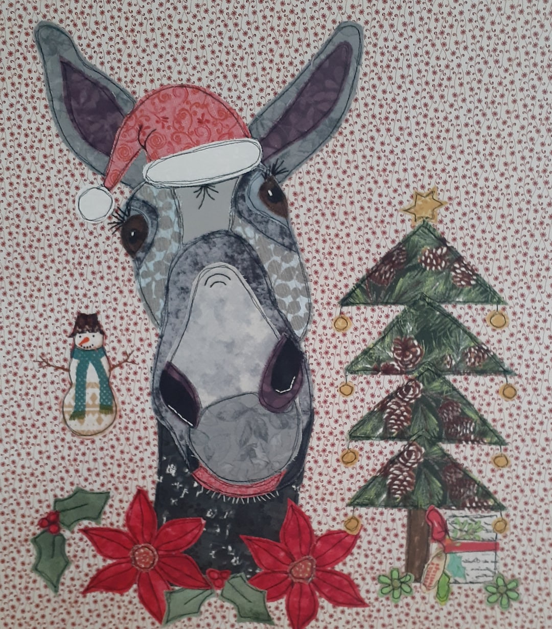 Donkey Applique Pattern Delightful Dotty Christmas Holiday Mule Scrap ...