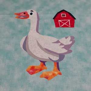 Goose Applique Pattern Gerri the Gracious Flying Farm Bird Scrap Buster ...