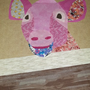 Pig Applique Pattern Pip the Pretty Farm Life Animal Scrap Buster Quilt ...