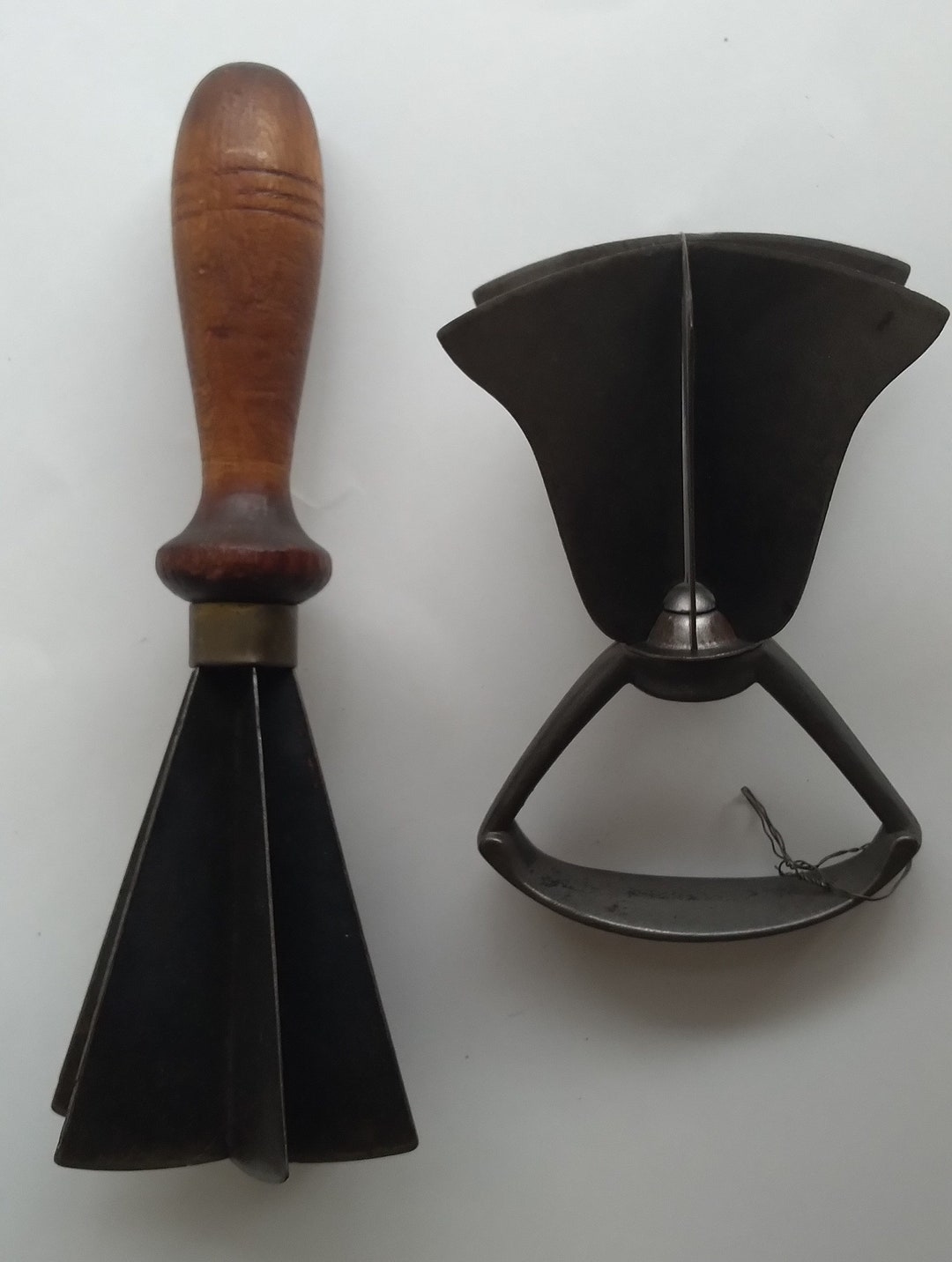 2 Vintage Kitchen Household Heavy-duty Metal & Wood Food Choppers. Good ...