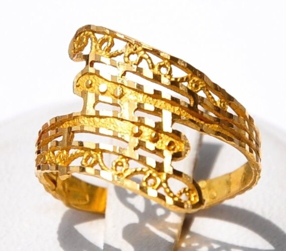 Antique 22KT Solid Gold Spiral Ring Hallmarked anneau… - Gem