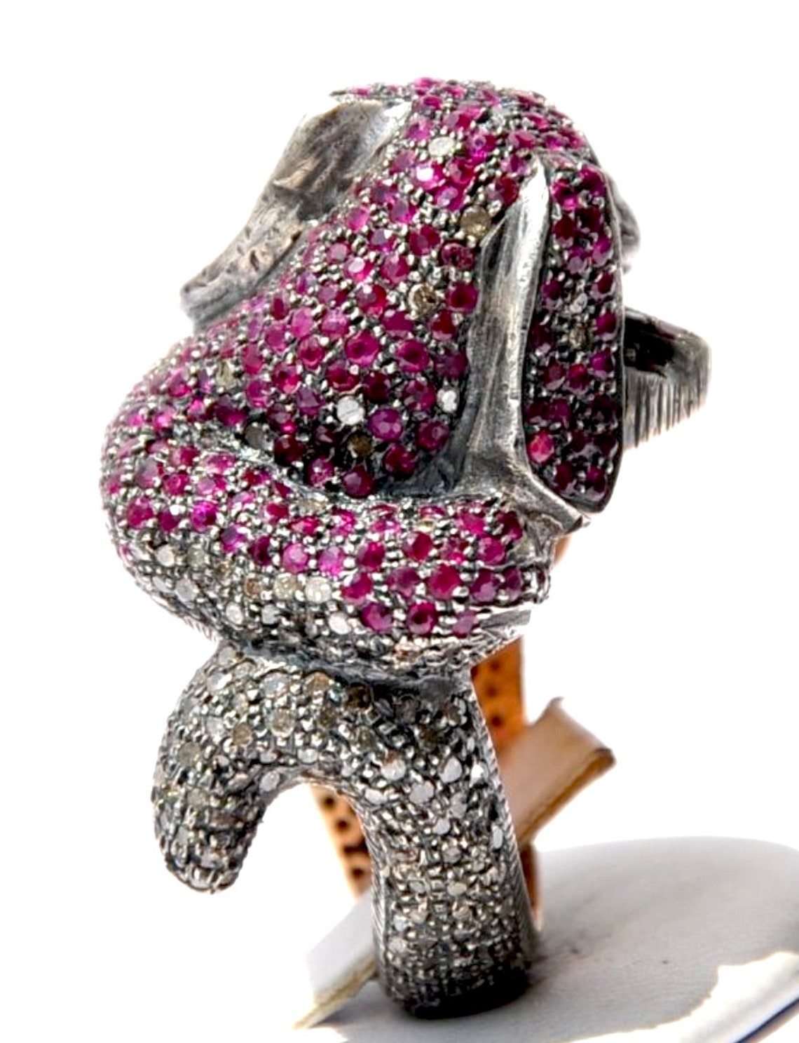 Vintage 14KT Old European Diamond Ruby Sapphire Canine Pet Dog - Etsy