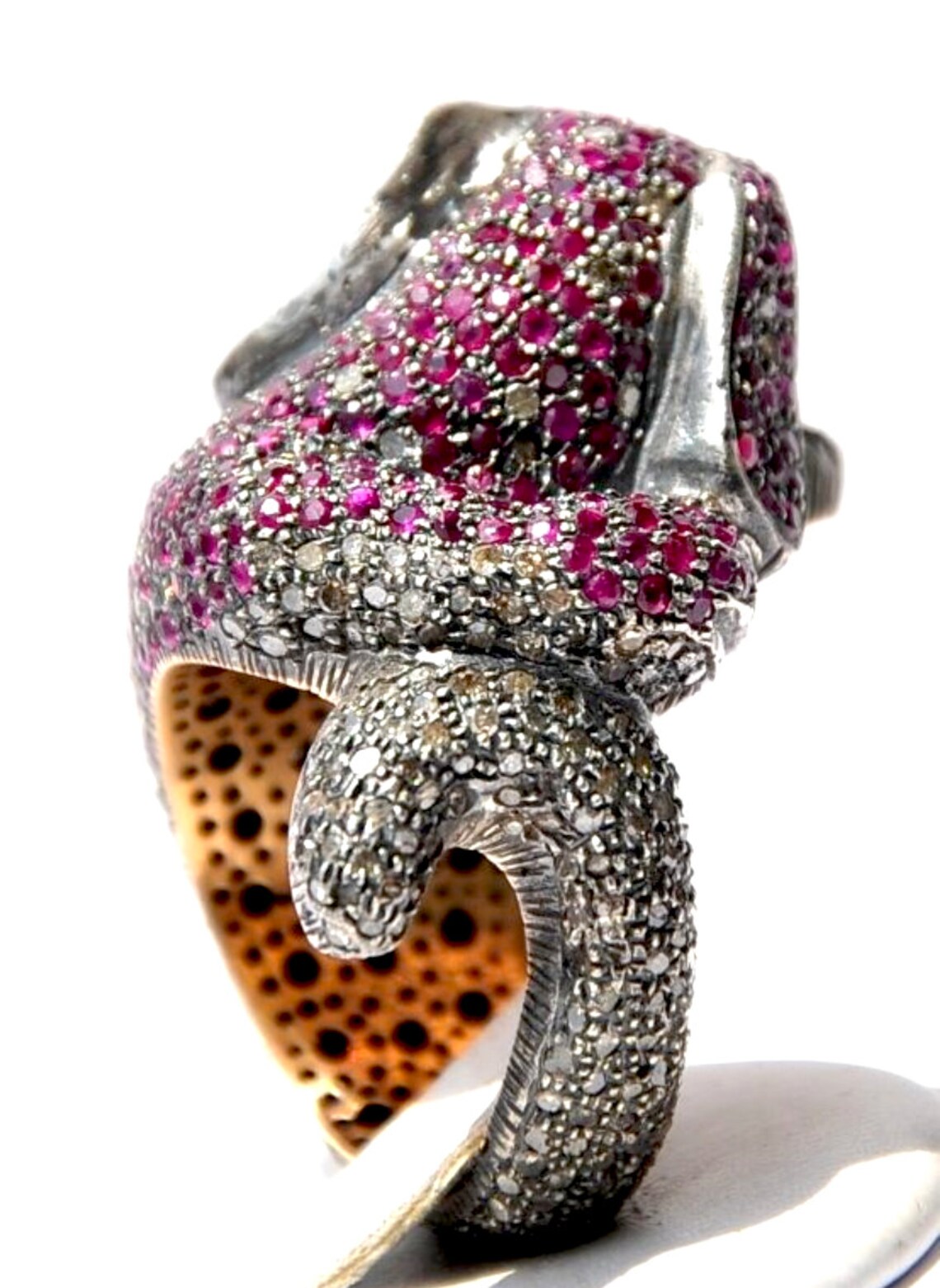 Vintage 14KT Old European Diamond Ruby Sapphire Canine Pet Dog - Etsy