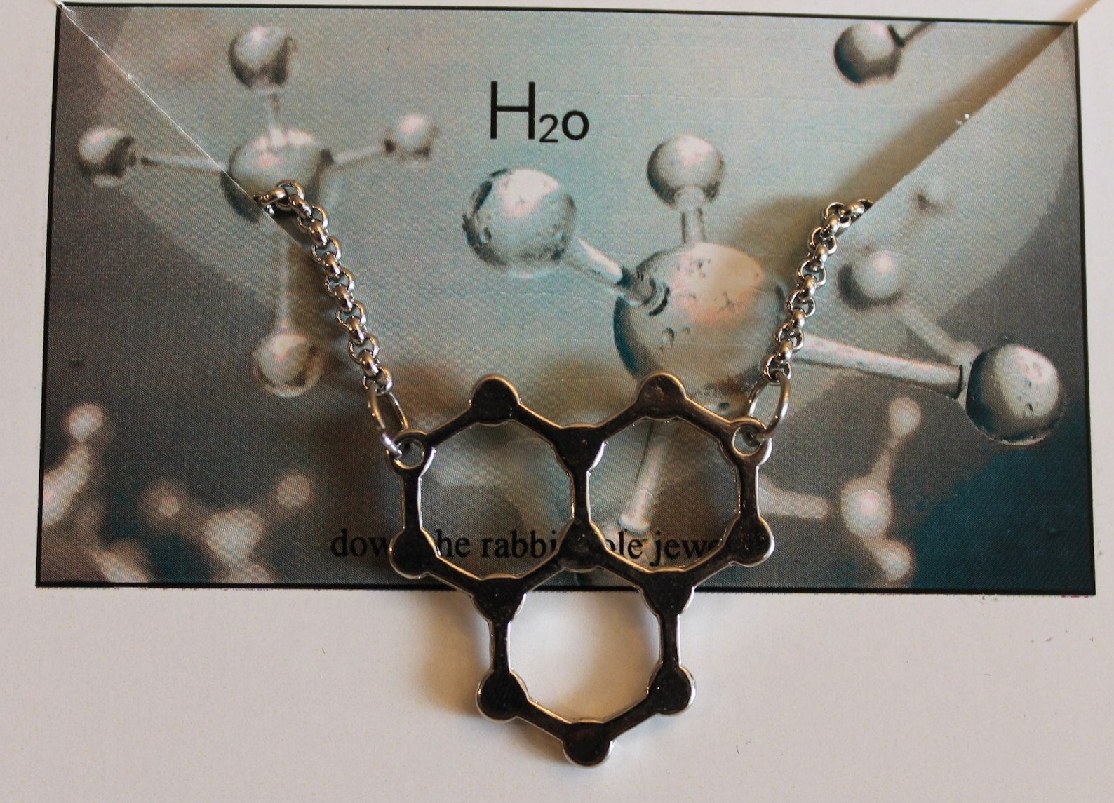 H20 Water Molecule Necklace Stainless Steel Chain - Etsy