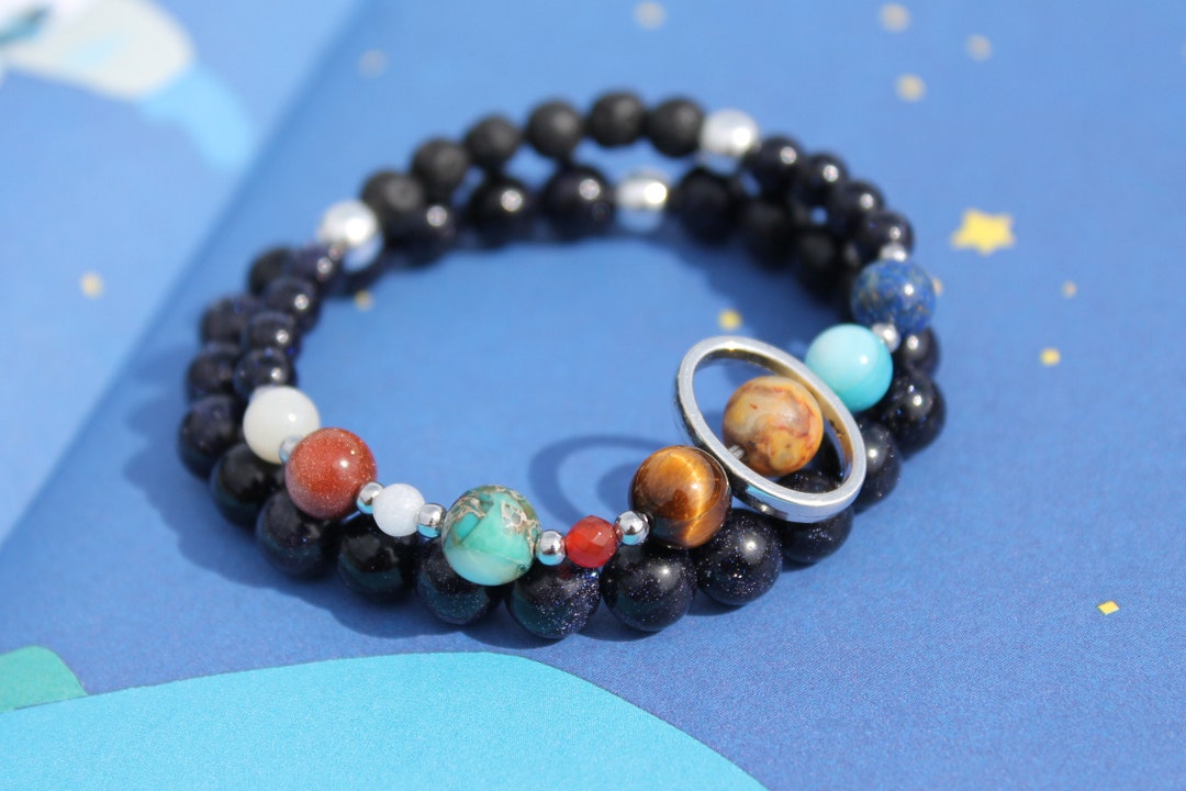 Beautiful Handmade Solar System Stretch Stacker Planetary Jewelry, Semi ...