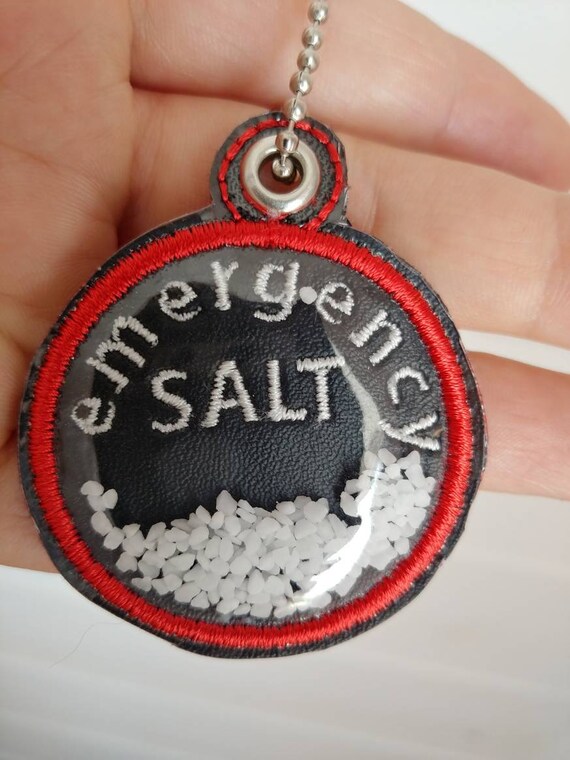 Anti Demon Keychain Emergency Demon Salt Key Fob SPN - Etsy