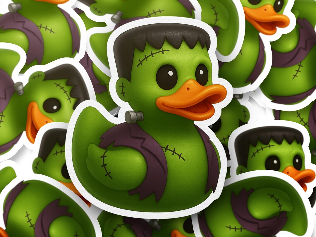 Frankenstein Duck Sticker, Horror Rubber Duck, Funny Halloween Sticker ...