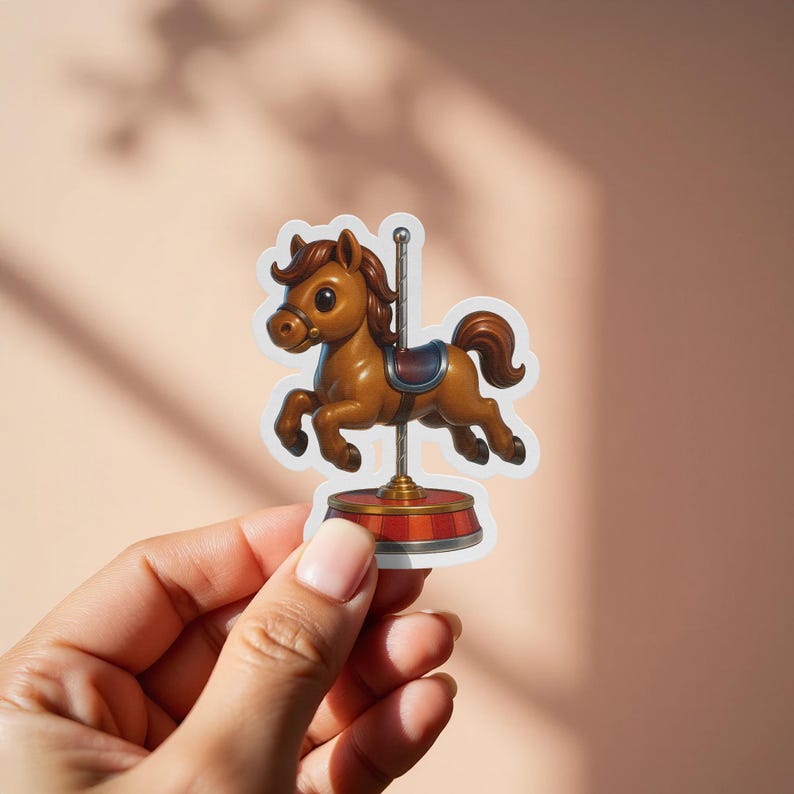 Carousel Horse Sticker, Cute Animal Sticker, Classic Ride Stickers ...