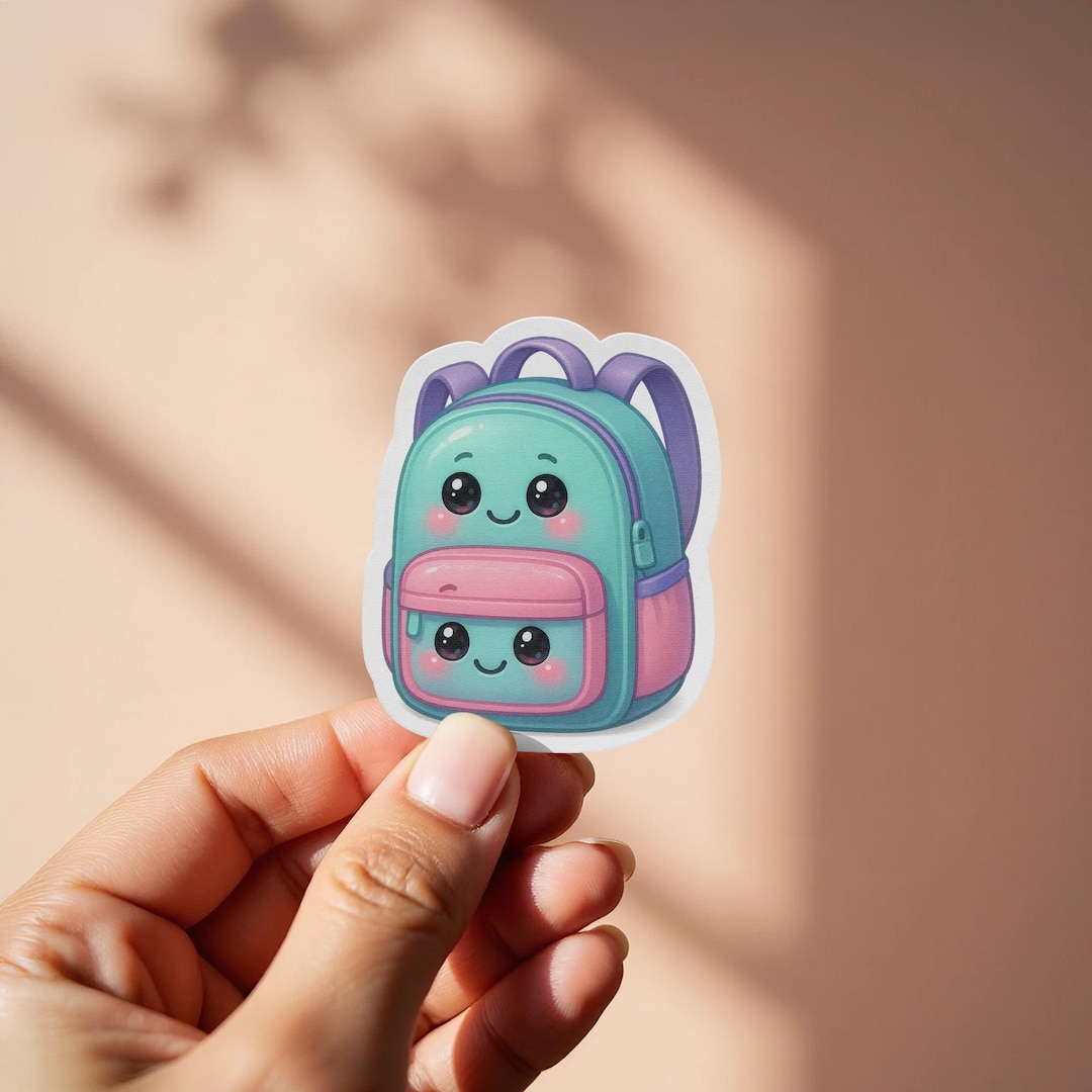 Cute Backpack Sticker, School Supplies Sticker, Kawaii Laptop Bag ...