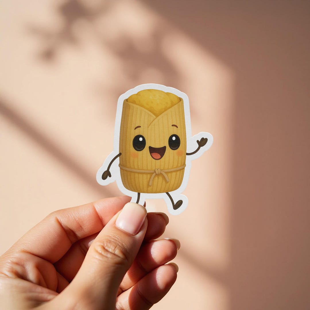 Cute Tamale Sticker, Kawaii Foodie Gift, Mexican Food Lover Decal, Fun ...