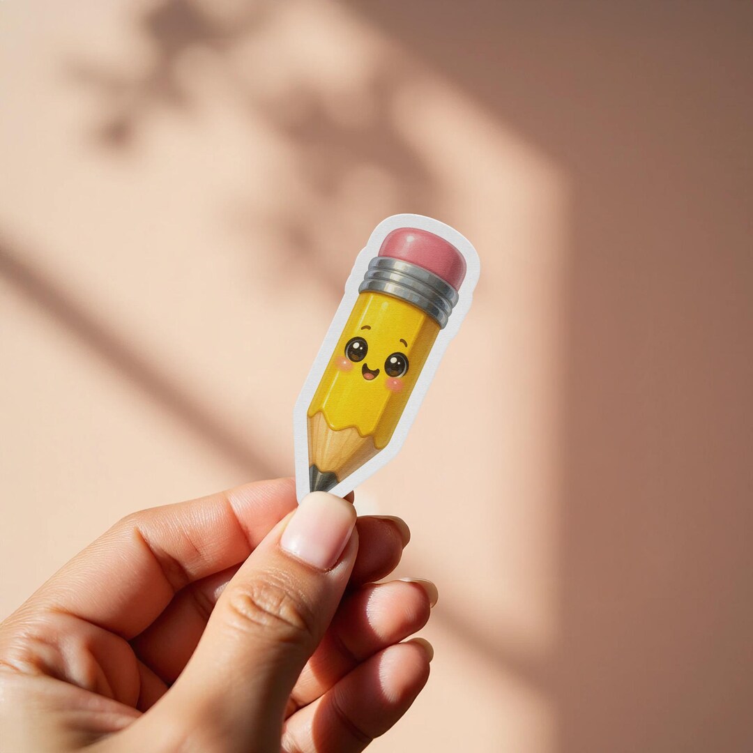 Cute Pencil Sticker, School Supply Sticker, Teacher Sticker, Kawaii ...