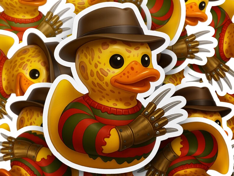 Nightmare Killer Rubber Duck Sticker, Halloween Rubber Duck, Horror ...