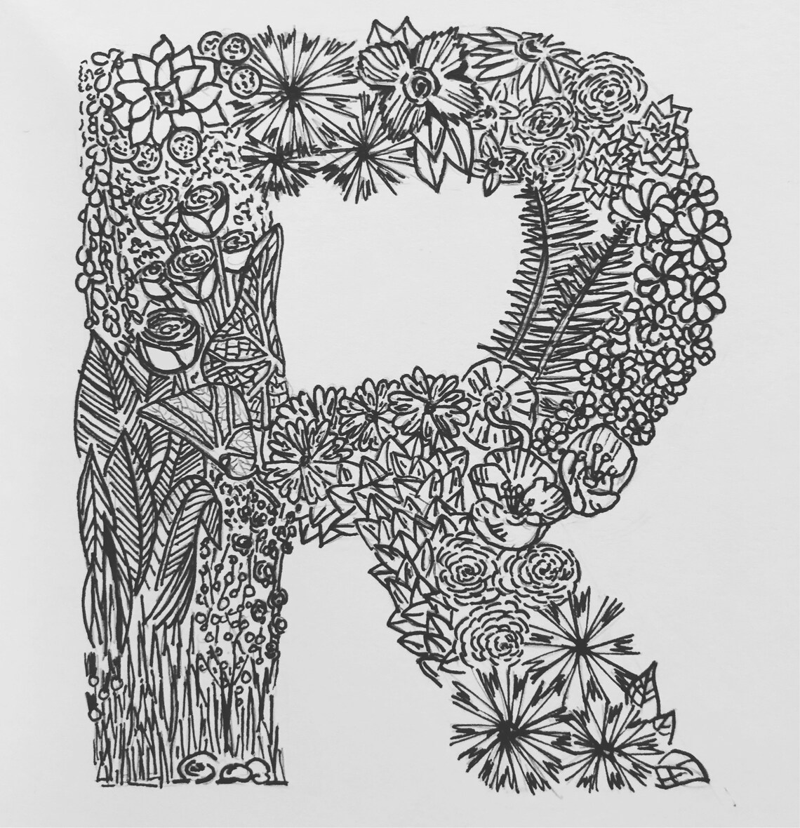 Custom Illustrated Letter R - Etsy