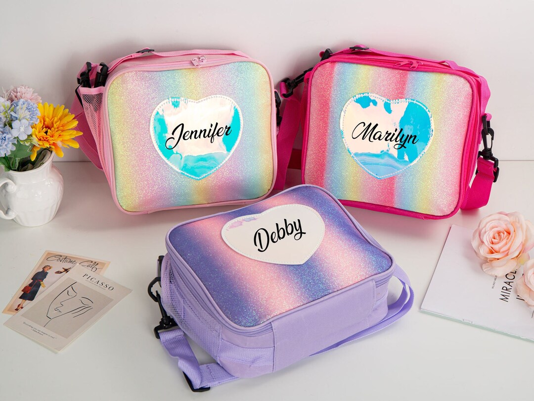 Personalized Gradient Heart Lunch Bag-kids Lunch - Etsy
