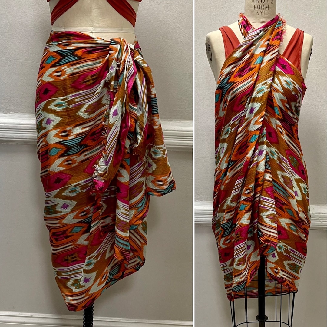 Beka Ikat Print Cover Pareo/scarf - Etsy