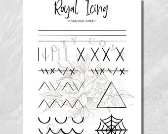 Royal Icing Sugar Cookie Class Practice Sheets | Etsy