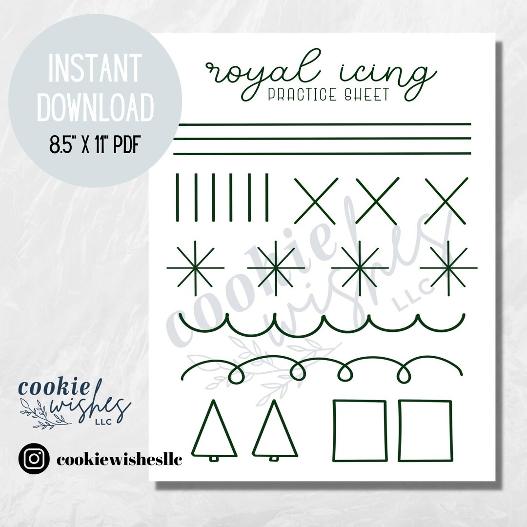 Christmas Royal Icing Sugar Cookie Class Practice Sheets - Etsy