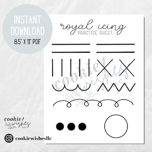 Royal Icing Cookie Class Sugar Cookie Practice Sheets - Etsy