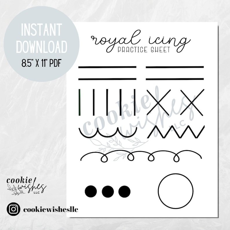 Royal Icing Cookie Class Sugar Cookie Practice Sheets - Etsy
