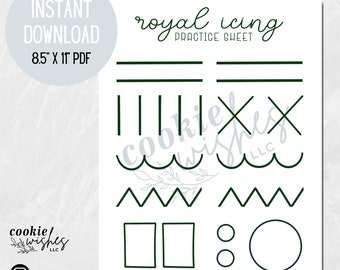 Royal Icing Cookie Class Sugar Cookie Practice Sheets - Etsy