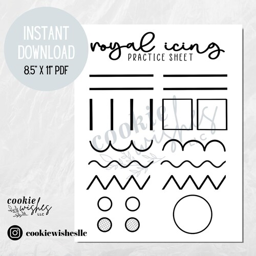 Royal Icing Sugar Cookie Class Practice Sheets - Etsy