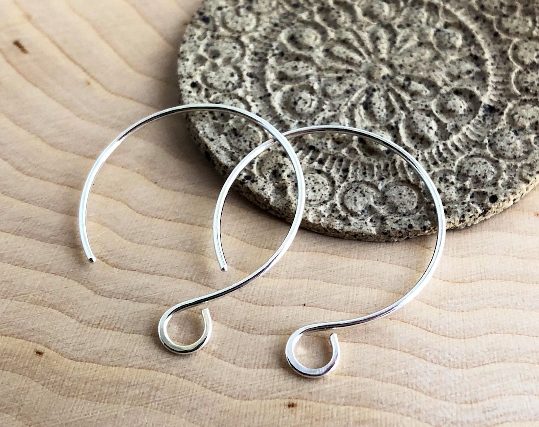 Handmade Sterling Silver Ear Wires: Large Hoop Earring Supplies - Etsy