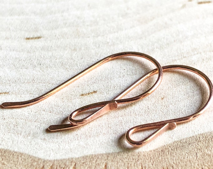 Small Hand Formed Copper Hooks, Copper Ear Wires, Copper, Jewelry ...