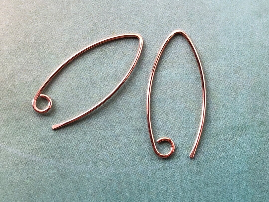 Long Bare Copper Ear Wires, Handmade Earring Findings, Copper Ear Wires ...
