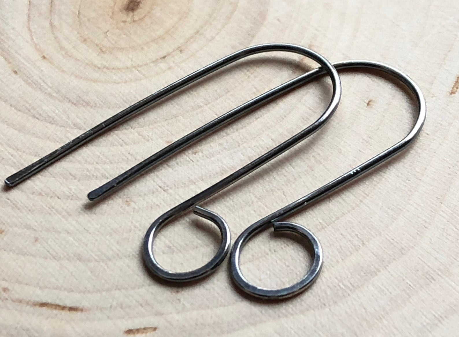 Sterling Silver Ear Wires 20 Gauge Handforged Ear Wires - Etsy