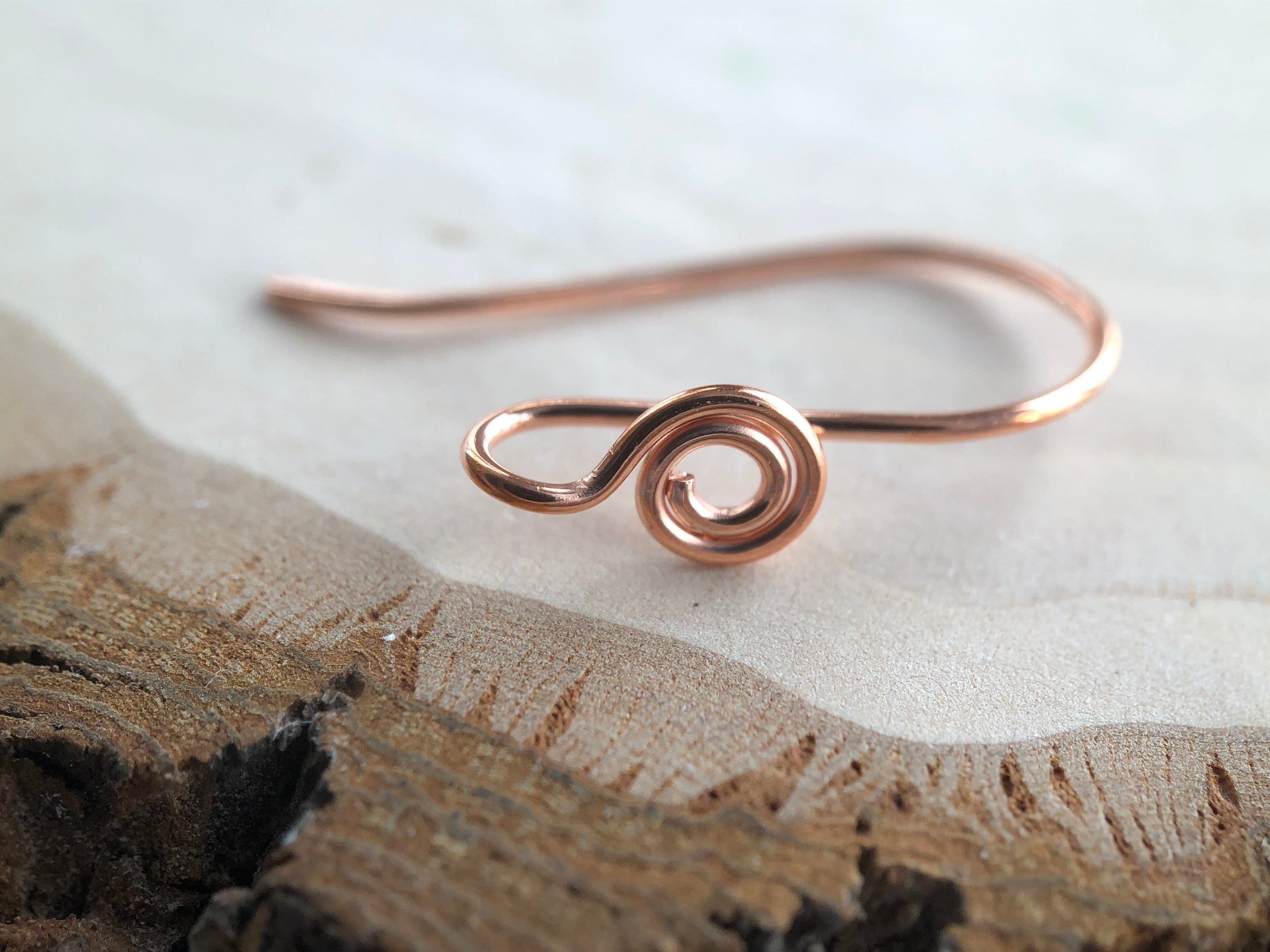 Small Front Face Spiral Copper Ear Wires French Hook Petite - Etsy