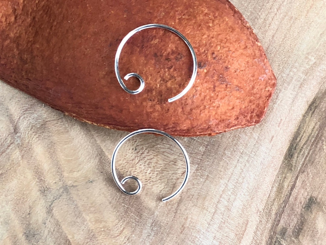 Small Handmade Ear Wires, Silver Ear Wires, Silverfindings, Hoop Ear ...