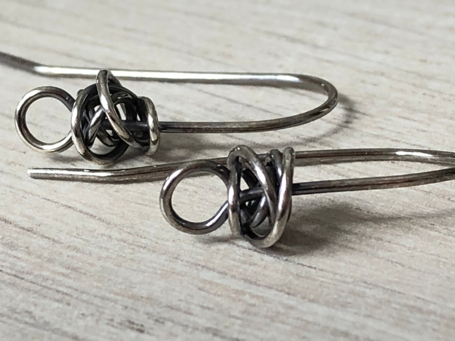 Oxidized Tumbleweed French Ear Wires Knotted Ear Wires Fancy - Etsy