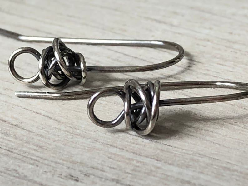 Oxidized Tumbleweed French Ear Wires Knotted Ear Wires Fancy - Etsy