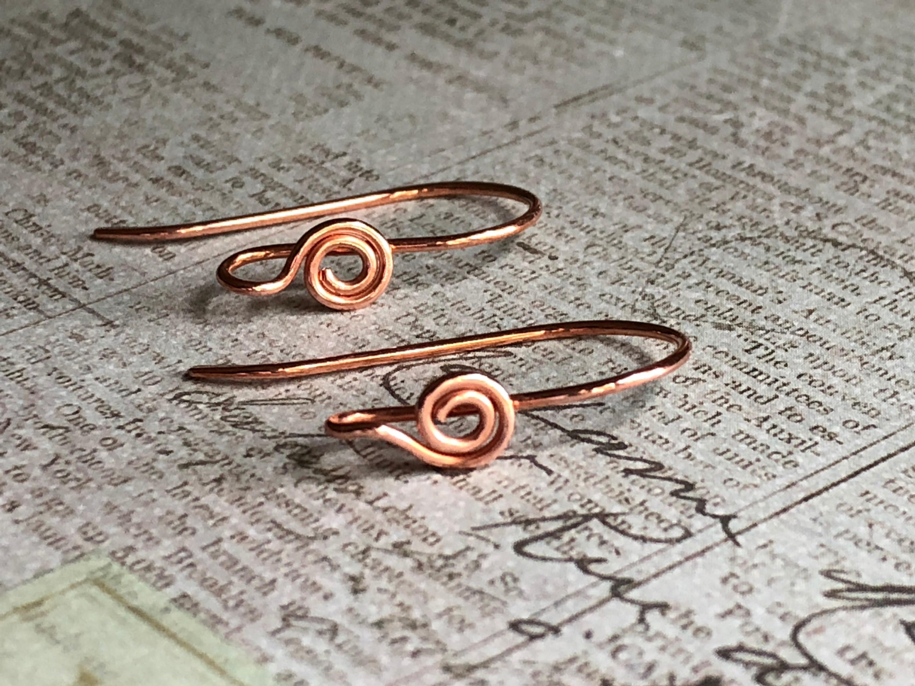 Small Front Face Spiral Copper Ear Wires French Hook Petite - Etsy